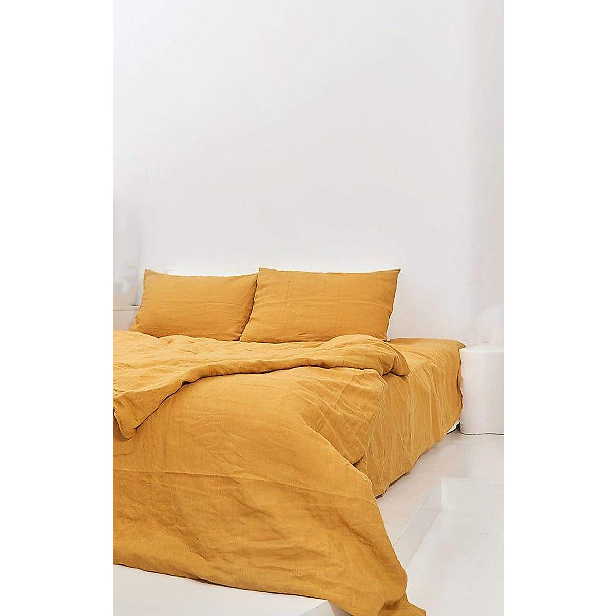 Mustard Yellow Color Cotton Duvet Cover King/Queen/Full Toddler 100% Cotton Bedding Set/Yellow Bedding/Custom Duvet Cover (Queen)