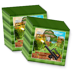 Fort nite Party Supplies - Battle Gamer Birthday - Fortnight Video Game Party Decorations | Disposable Tableware Set Includes Plates Napkins Cups | Kit for 16