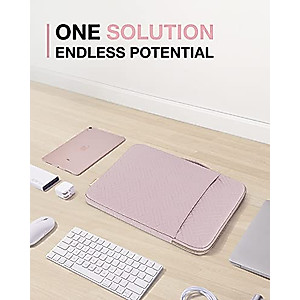 BAGSMART Laptop Sleeve Bag Compatible with MacBook Air/Pro, 13-13.3 inch Notebook, Pro 14 Inch, Air M2 13 Case Accessories Bag, Pink