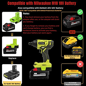 for Milwaukee to for Ryobi 18V Battery Adapter (for M18 Battery to for Ryobi 18V Tool)