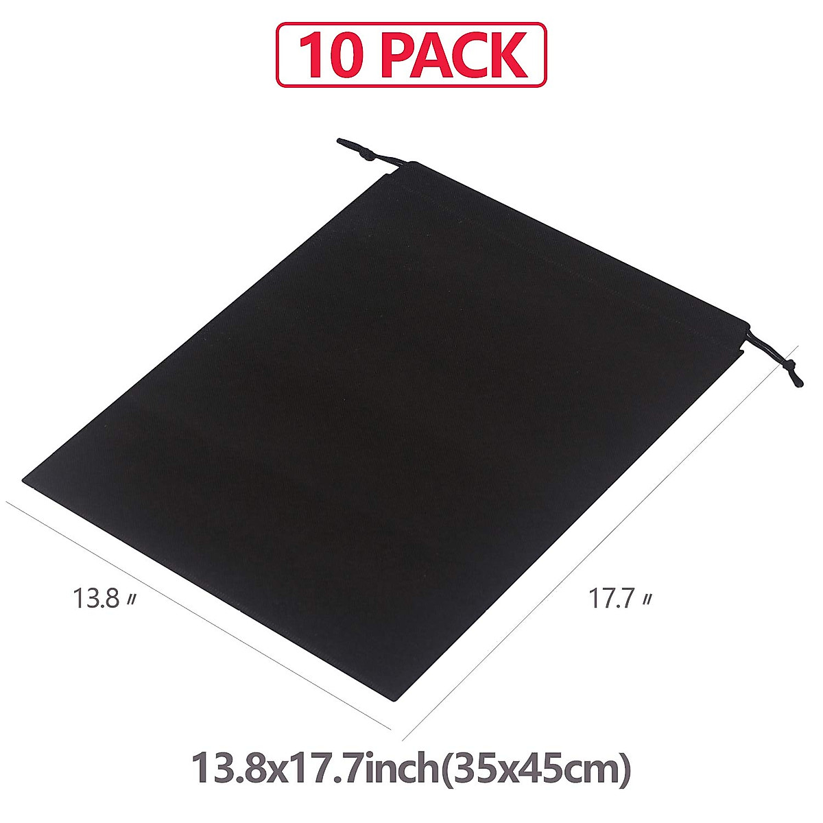 Set of 10 Jumbo Shoe Bags for Travel Non-Woven with Rope for Men and Women Large Shoes Pouch Storage Packing Organizers
