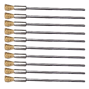 10 Pieces Extended Stainless Copper Wire Cleaning End Brushes Pen Wire Brush Rust Paint Removal Bits Polishing Rotary Tools Accessories 3 mm Mandrel (6 mm end Brush)