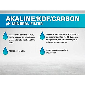 Oceanic Water Systems Alkaline Filter Cartridge - for Countertop and Under Sink Filtration | KDF 55, Carbon, Mineral Alkaline Ceramic Balls