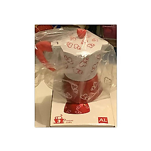 Italmax Heart Pattern Red and White Stove Top 6 Cup Espresso Coffee Maker