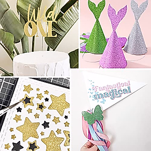 Glitter Cardstock Paper, 60 Sheets 20 Colors, Colored Cardstock for Cricut, Premium Glitter Paper for Crafts, A4 Glitter Card Stock for DIY Projects, Sparkly Paper for Card Making, 250 GSM