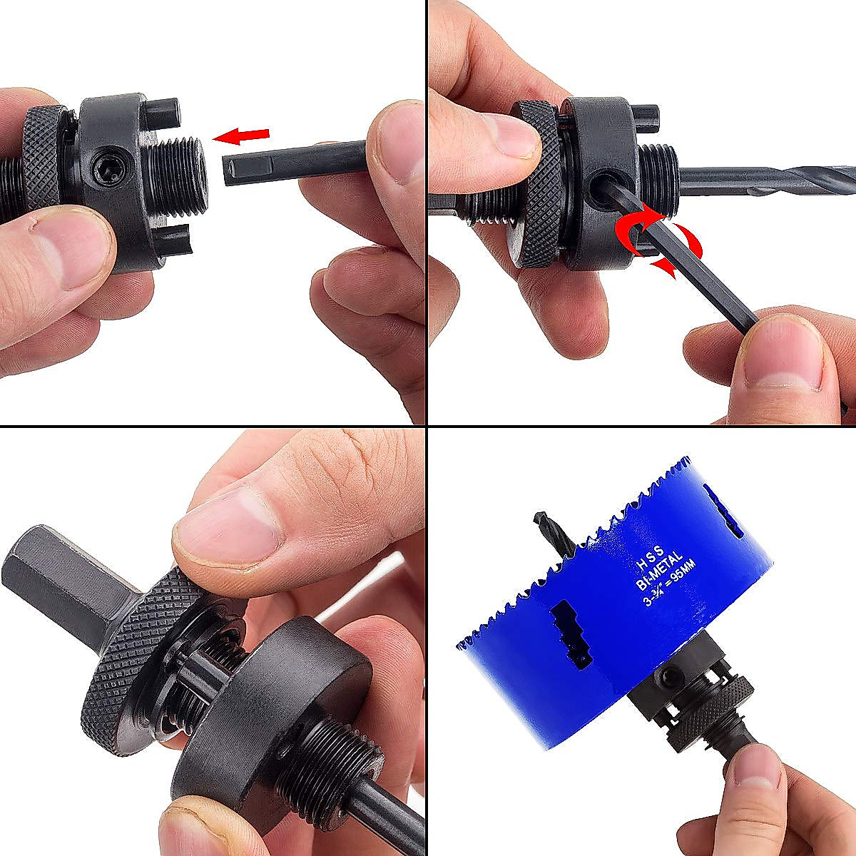 LANIAKEA 4-1/8-Inch Bi-Metal Hole Saw 105MM M42 Annular Hole Cutter HSS Variable Tooth Pitch Holesaw Set with Arbor Blue for Home DIYer