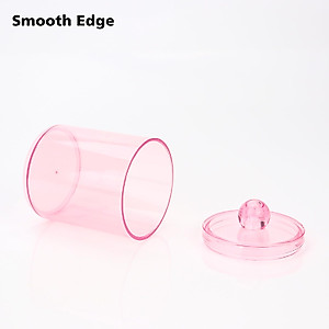 DAPOWER 2 Pack Qtip Holder Vanity Storage Canister for Cotton Ball Cotton Swab Pads Floss, 10-Ounce Clear Plastic Apothecary Jar with Lid, Bathroom Organizers and Storage (2)