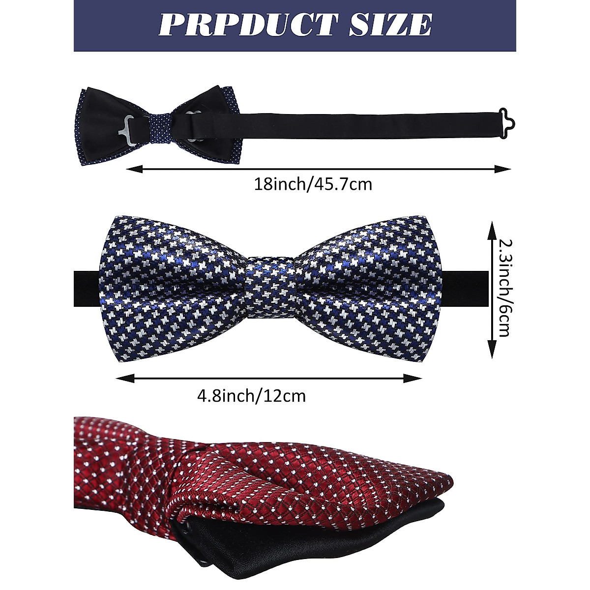 Jecery 30 Pieces Elegant Pre Tied Bow Ties for Men with Adjustable Floral Neck Band Bowties for Pre Tied Set