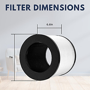 Nispira True HEPA Replacement Filter Compatible with M#14 Air Purifier Part MA14RB1 MA14RW1. 4 Packs