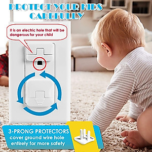 Babepai Outlet Covers 38-Pack and Stove Knob Covers for Child Safety 5-Packs Baby Safety Electrical Protector Kitchen Gas Oven