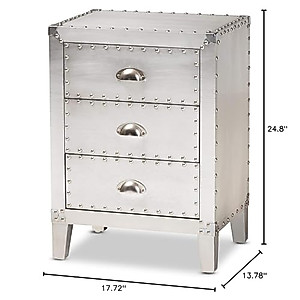 Baxton Studio Nightstands, Silver