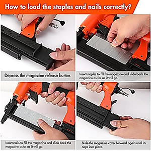 ValueMax 18 Gauge Pneumatic Brad Nailer, 2-in-1 Nail Gun Staple Gun with 1-5/8 inch Staples, 2-5/8 inch Brad Nails, Carrying Case and Safety Glasses, Ideal for Upholstery and Home Improvement
