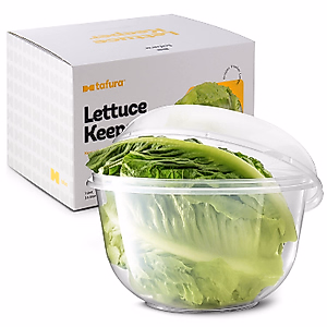 Tafura Lettuce Keeper for Fridge, Lettuce Crisper, Vegetable Saver with Cover, Lettuce Storage Container with Lid, Crisp and Fresh Greensaver, Salad Saver Box.