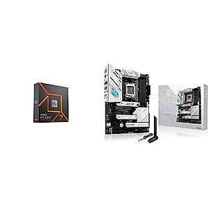 AMD Ryzen™ 7 7700X 8-Core, 16-Thread Unlocked Desktop Processor ASUS ROG Strix B650-A Gaming WiFi 6E AM5 (LGA1718) Ryzen 7000 Gaming Motherboard(12+2 Power Stages,DDR5,3xM.2 Slots,PCIe® 4.0,2.5G LAN)