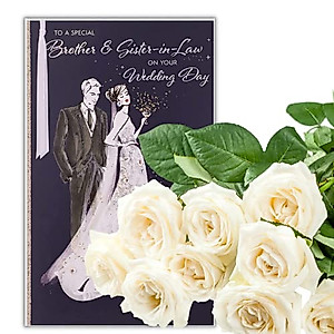 Clintons: Figurative Couple Brother & Sister In Law Wedding Card 11x15cm