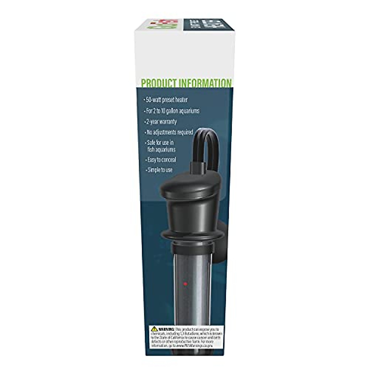 GloFish Submersible Heater 50 Watts, for Aquariums Up to 10 Gallons, UL Listed,BLACK