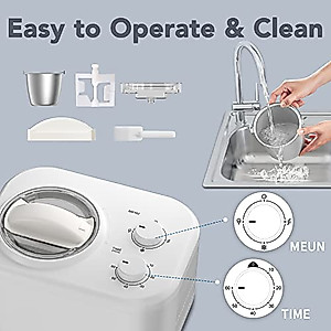 COWSAR Fully Automatic Ice Cream Maker with Built-in Compressor,Fruit Yogurt Machine Pre-freezing is No Needed,Removable Ice Cream Bowl, Easy Clean (CH-IC3910-2)