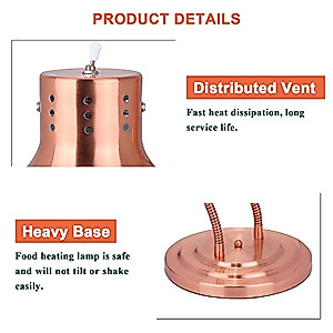 YMJOINMX 220V Food Warmer Lamp Heat Lamp with Bulbs for Food Heating Lamp Commercial Food Buffet Warmer Lamp Restaurant Food Service