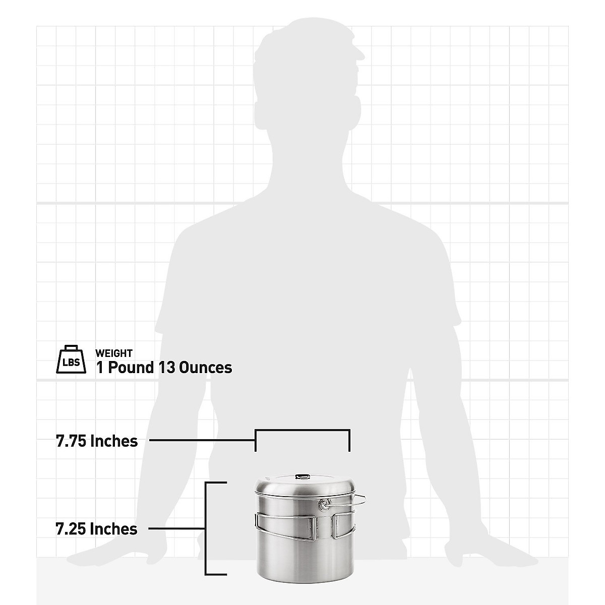 Solo Stove Pot 4000 Stainless Steel Camping Pot for Outdoor Campfire Great Cookware Equipment for Backpacking Kitchen Bushcraft Survival Gear and Cooking