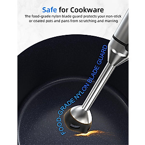 Immersion Blender, Heavy Duty Copper Motor, Stainless Steel Smart Stick with Egg Beaters, Potato Masher, Chopper/Food Processor