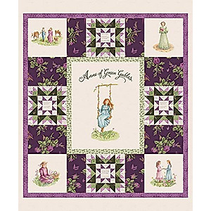 36" X 44" Panel Anne of Green Gables Quilting Swings Cream Cotton Fabric Panel (D573.49)