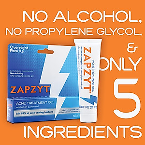 Zapzyt Maximum Strength 10% Benzoyl Peroxide Acne Treatment Gel 1 oz. (Pack of 3)