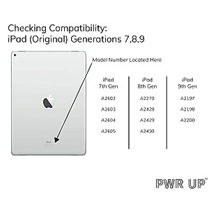 PWR UP iPad 10.2 inch Case (Works with iPad 9th Gen/8th Gen/ 7th Gen [2021/2020/2019]), Slim-line Hard Shell Protective Folio Case with Smart Wake/Sleep Cover and Stand Cover | Sleek Matte Black Color