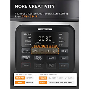 Midea WideMax 12-in-1 Electric Pressure Cooker, 6.5 Quart, 12 Presets, Multi-Functional Programmable Slow Cooker, Rice Cooker, Steamer, Sauté Pan, Cake, Yogurt, Warmer and More