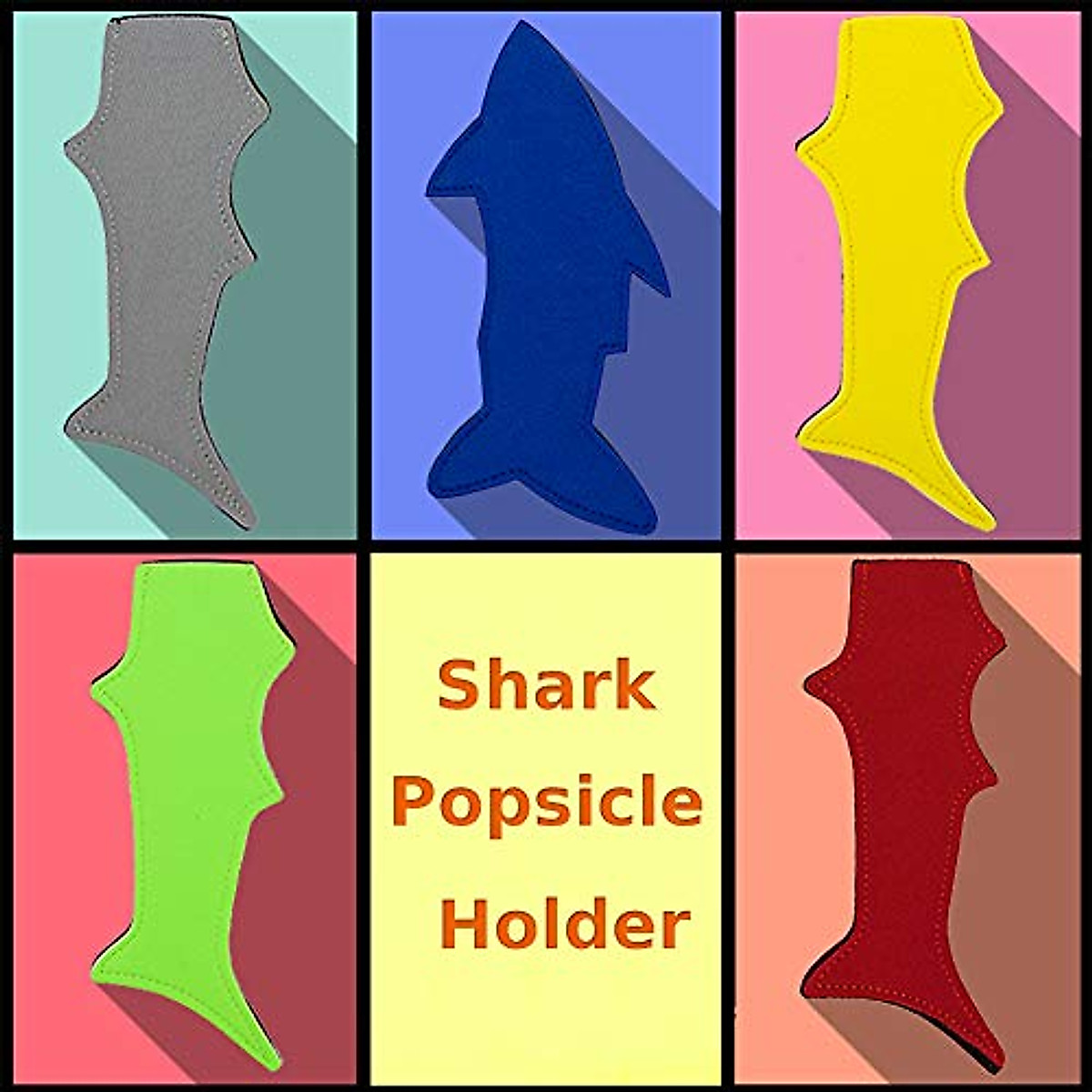 Popsicle Holder Bags Mermaid and Shark Ice Pop Sleeves Freezer Reusable Popsicle Covers 10 Pc