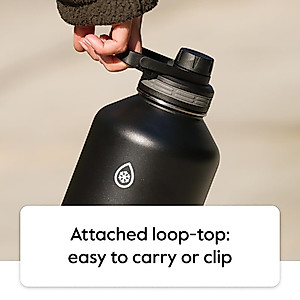 Thermoflask Double Wall Vacuum Insulated Stainless Steel Water Bottle with Two Lids, 24 oz, Plum