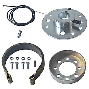 CPVNQMDG Rear 4" Drum Brake Band Pin with 65" Cable for Go Kart 1" Bore & 1/4" Keyway for Mini Bike 212cc 196cc 6.5hp Dune Buggies Drift Trike Heavy Duty Go Kart Cart with Hardware Kit