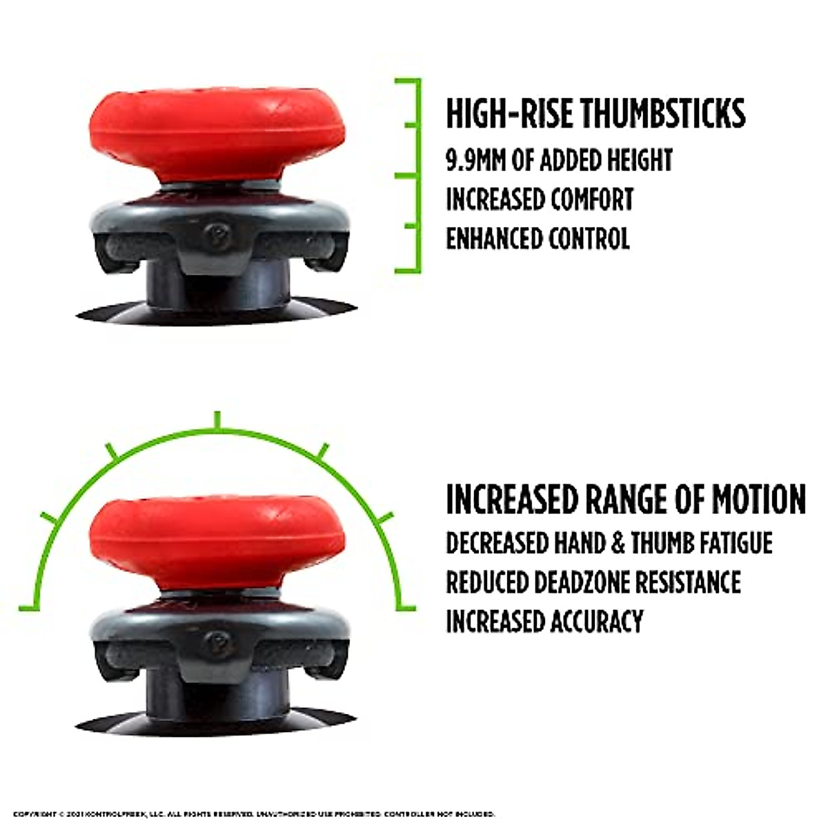KontrolFreek FPS Freek Inferno Performance Kit for Xbox One and Xbox Series X Controller | Includes Performance Thumbsticks and Performance Grips | Red