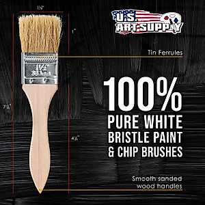 U.S. Art Supply 24 Pack of 1-1/2 inch Paint and Chip Paint Brushes for Paint, Stains, Varnishes, Glues, and Gesso