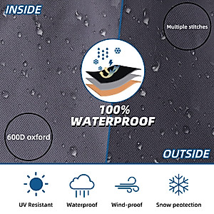 JESTOP Generator Cover Waterproof 32“L×24”W×24"H, Heavy Duty Snow/UV/Wind Proof 600D Oxford Universal Outdoor Protector Cover While Running, for Most Portable Generators Covers 5000-10000 Watt, Black