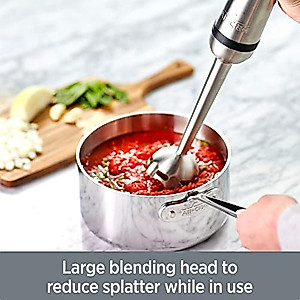 All-Clad Stainless Steel Immersion Blender, 600-Watts, Easy to Clean Detachable Shaft, Variable Speed Control Dial, Turbo Function, Hand Blender KZ750D42