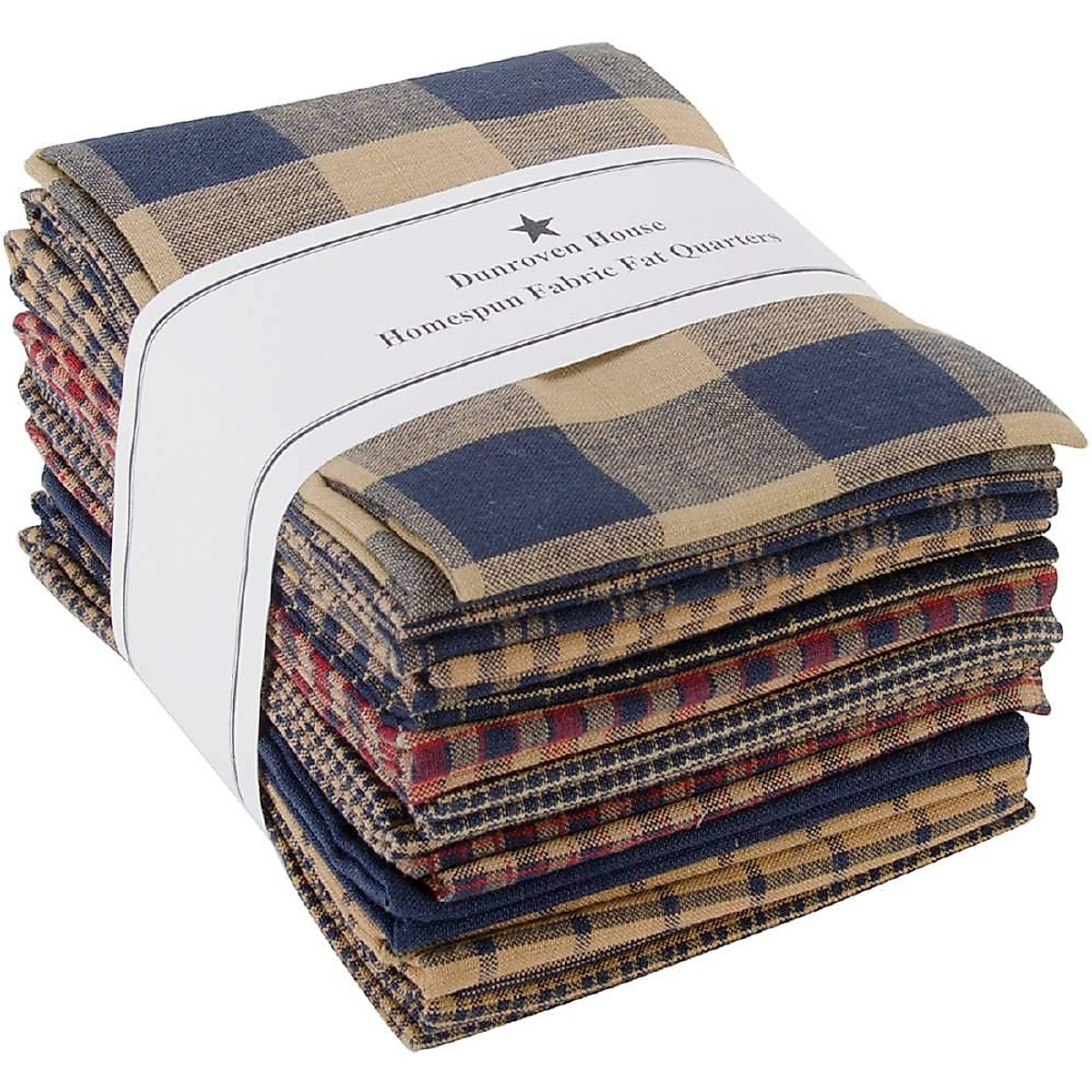 "Homespun 18""x21"" Fat Quarters 12pcs-Navy"