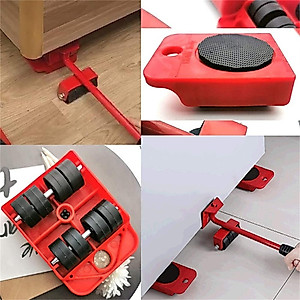 Furniture Lift Mover Tool Set,Furniture Lift Mover Tool Set, Heavy Duty Furniture Lifter Tool with Wheels, Furniture Movers Slides Kit, Moving Rollers for Heavy Furniture, for Hardwood Floors (red)
