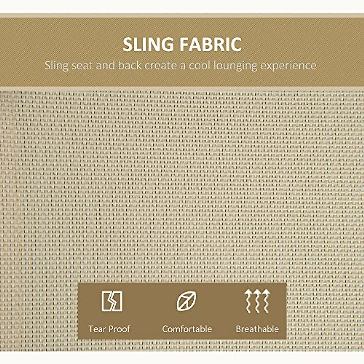 Outsunny 2-Person Patio Swings with Canopy, Outdoor Canopy Swing with Adjustable Shade, Breathable Mesh Seats and Steel Frame for Garden, Poolside, Backyard, Beige