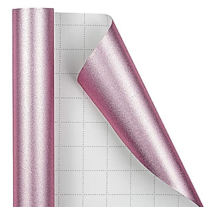 WRAPAHOLIC Wrapping Paper Roll - Pink with Sparkle Glitter for Birthday, Holiday, Wedding, Baby Shower - 30 Inch x 16.5 Feet