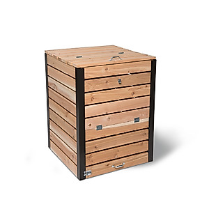 Gardener's Supply Company Cedar Compost Bin | Heavy Duty Outdoor Composter with Aluminum Corners & Steel Handles | Holds 110 Gallons Designed for Good Aeration | Best for Backyard Garden Composting