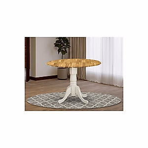 HomeStock Artistic Accomplishment Antique Round Dining Table Made of Sturdy Wood, Round Table Top with Pedestal Base, Ideal for Small Dining Areas, Compact Dining Table with Dropleaf, 42 x 42 Inch