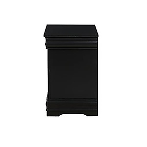Knocbel Traditional Nightstand End Tables Side Table with 2 Drawers and Metal Handles for Bedroom Living Room Entryway, Fully Assembled, 21" W x 15" D x 24" H,Black Nightstand