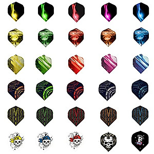 WLHGH Dart Flights, 6 Styles, 30 Sets, 90 Pieces, PET Standard Accessories for Darts, Perfect Equipment for Soft/Steel Tip Darts Games (6 Styles, 30 Sets, 90 Pieces)