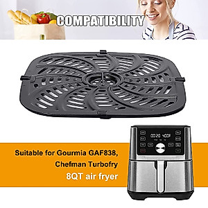 Universal Air Fryer Grill Pan Food Separator Cooking Divider Kitchen Square Nonstick Fry Coating Pan Fit For Chefman 8QT Air Fryer Toaster Oven Combo-french Door Liners Cookbooks Dishwasher Safe Large