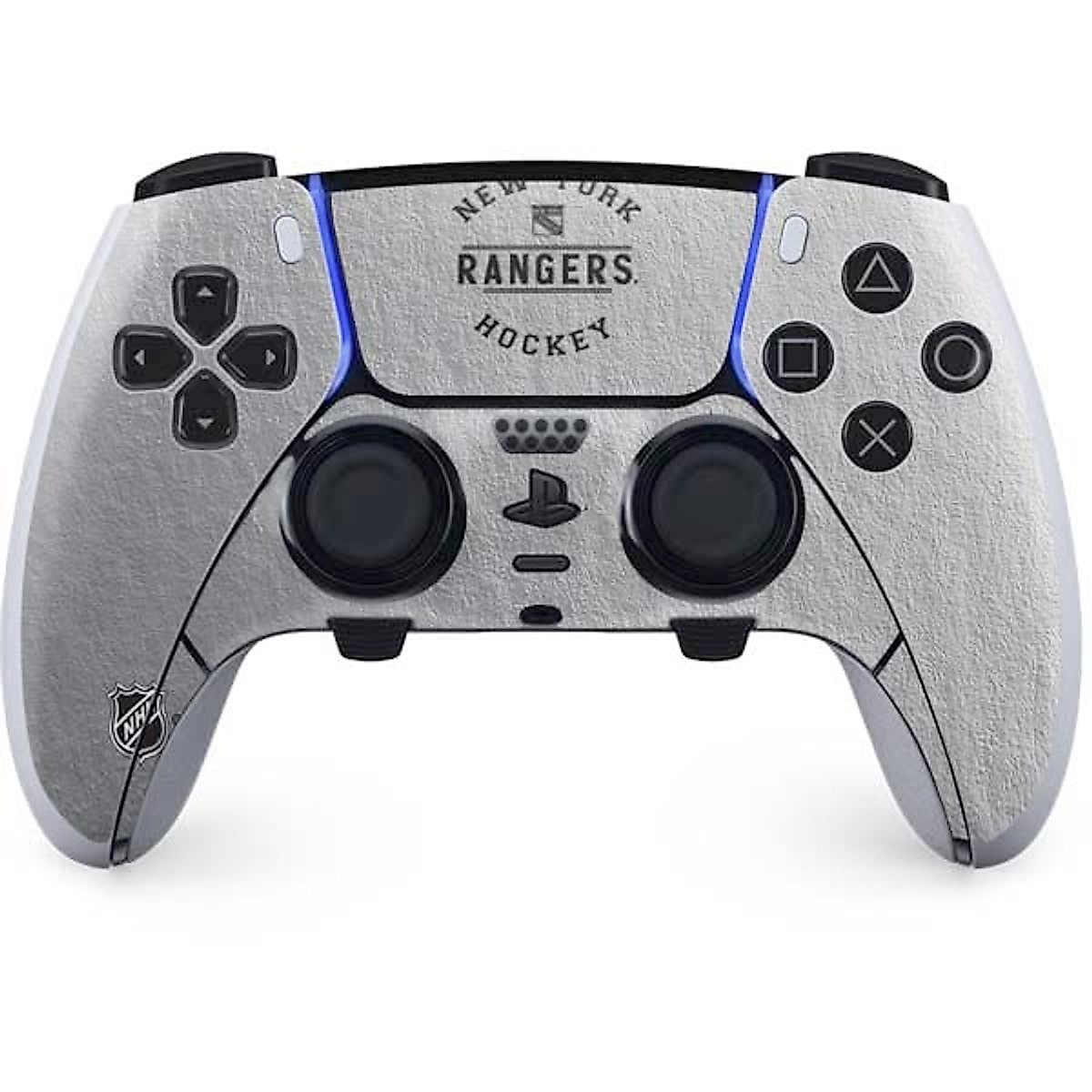 Skinit Gaming Decal Skin Compatible with PS5 DualSense Edge Pro Controller - Officially Licensed NHL New York Rangers Black Text Design
