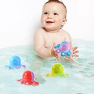 FYKeBoL 4 Pack -Reversible Octopus Push Pop Bubble Fidget Toy , Flip Octopus Push Pop It, Mini Pop Octopus Squeeze Sensory Toys Relieve Emotional Stress, Octopus Fidget Popper Toy for Adults and Kids