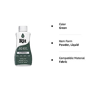 Rit Dye Rit All Purpose Liquid Dye, 236ml, Green, 8 Fl Oz