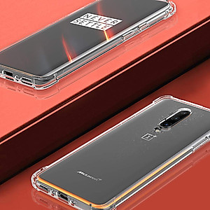Osophter for Oneplus 7T Pro Case Clear Transparent Reinforced Corners TPU Shock-Absorption Flexible Cell Phone Cover for One Plus 7T Pro 5G McLaren (Clear)