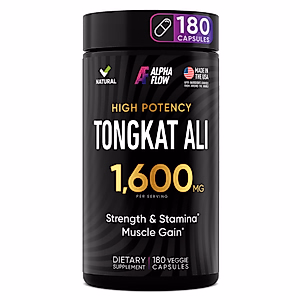 Tongkat Ali Supplement 1600MG - Longjack Tongkat Ali for Men - Eurycoma Longifolia Extract Powder 100:1, Maca Root, Black Currant Oil - Tongat-Ali 180 Capsules
