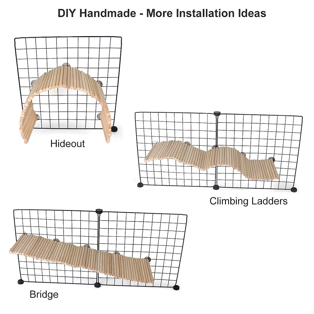 YKD Chinchilla Natural Birch Wood Flexible Platform Toy, Chinchilla Running Wheel Fence, Small Animal Climbing Toys for Chinchilla Guinea Pig Rabbit Hamsters Gerbils Rat and Other Small Animals